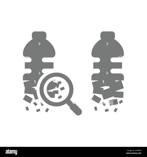 Microplastics With Plastic Bottle Particles Vector Icon Micro Plastic