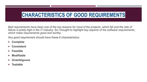 Characteristics Of Requirements Software Requirement Engineering Pptx
