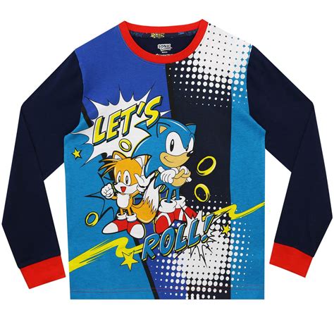 Sonic Boys Pyjamas Long Sleeve Sonic And Tails Pjs Blue