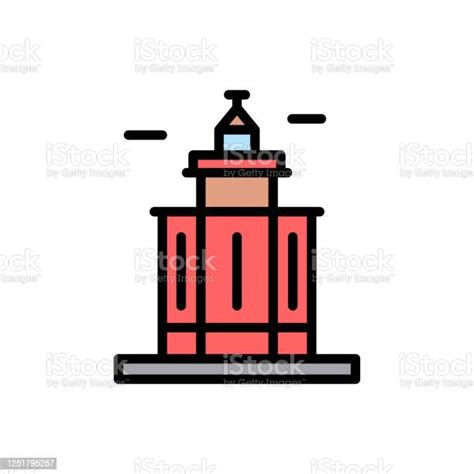 노르웨이어 등대 아이콘 Ui 및 Ux 웹 사이트 또는 모바일 응용 프로그램에 대한 파로스 아이콘의 윤곽 벡터 요소와 간단한 색상