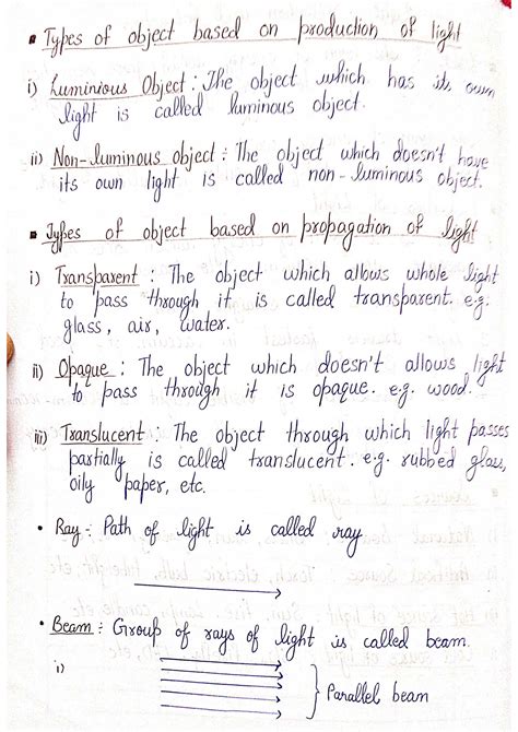 SOLUTION Cbse Class 10 Science Notes Chapter 10 Light Reflection And