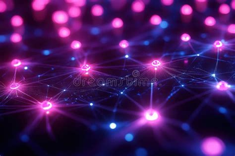 Futuristic Digital Technology Design With Interconnected Glowing Nodes And Lines Generative Ai