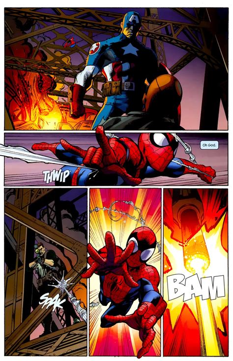 Ultimate Spider Man Takes A Bullet For Captain America Ultimate