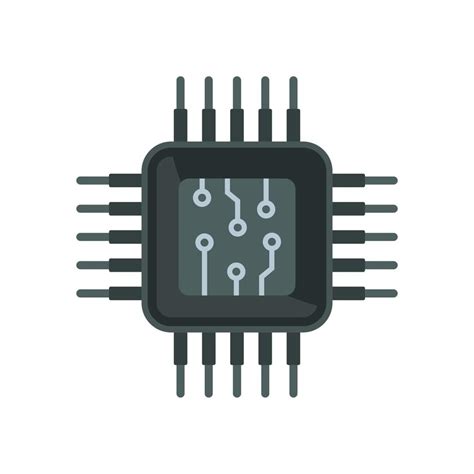 Micro Cpu Icon Flat Vector Computer Digital Vector Art At Vecteezy