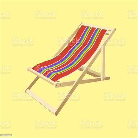 Beach Chair Wooden Colorful Vector Style Eps Stock Illustration