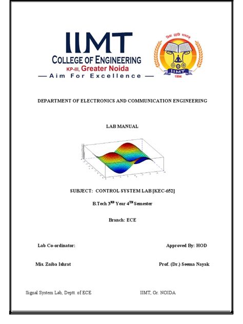 Control System Lab Pdf Matrix Mathematics Control Theory