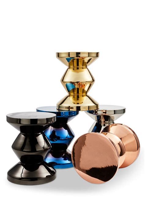 Pols Potten Zig Zag Metal Stool Gold Shropshire Design