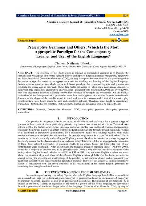 Pdf Prescriptive Grammar And Others Which Is The Most Appropriate
