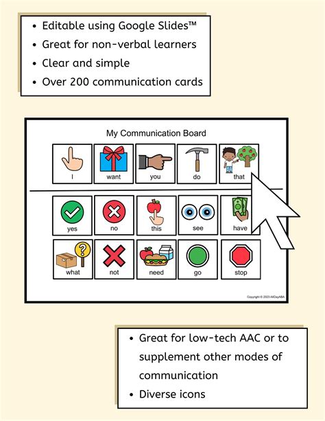 Editable Communication Board For Non Verbal And Autism With Basic Low