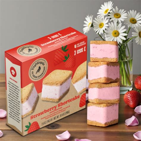 Nightingale Ice Cream Strawberry Shortcake Chomp Size Ice Cream Sand