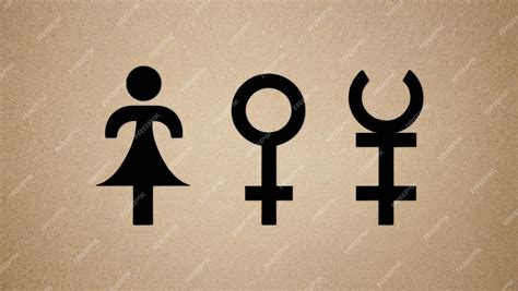 Stylized Gender Symbols Representing Unity And Diversity In Relationships Premium Ai Generated