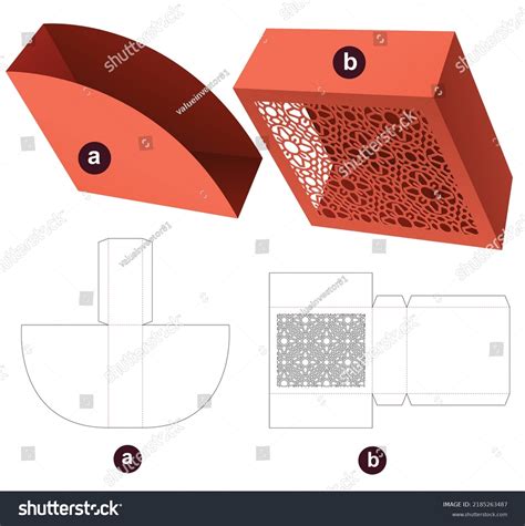 Sliding Box Stenciled Cover Die Cut Stock Vector Royalty Free 2185263487 Shutterstock