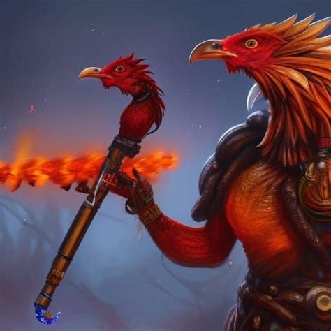 Humanoid Chicken With A Flamethrower R Nightcafe