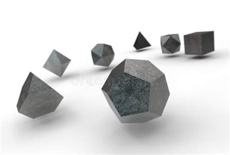 3d Illustration Of Platonic Solids Stock Illustration Illustration Of Blue Dice 124443637