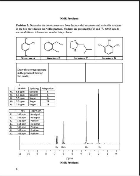 Nmr Problems Problem 5 Determine The Correct Structure From The