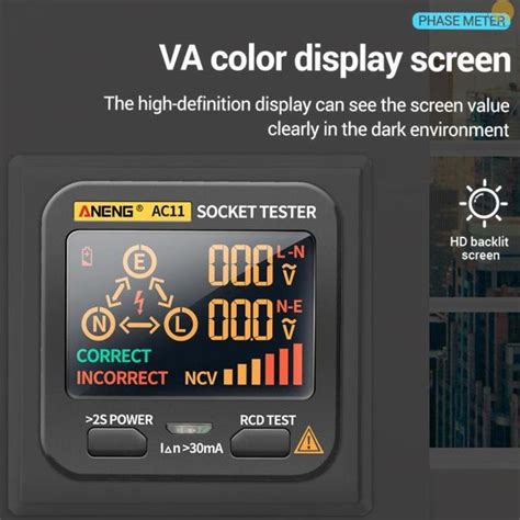 Jual Aneng Ac11 Socket Tester Electric Leakage Detector Lcd Display Ground Shopee Indonesia