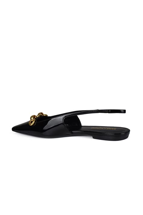 Luxury Womens Shoes Blade Slingback Ballerinas Saint Laurent Black