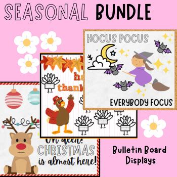 Seasonal Bulletin Board And Classroom Door Display Bundle By Miss Jones Flock