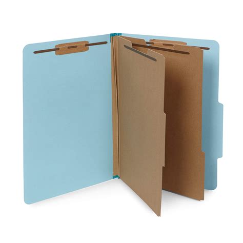 10 Blue Legal Size Classification Folders 2 Divider 2 Inch Tyvek