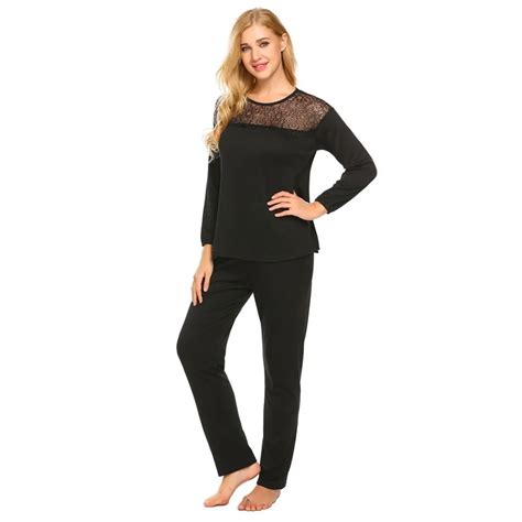 Bluetime Women Sexy Pajamas Sets Lace Top And Pants Two Pieces Pyjamas