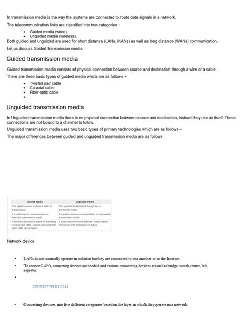 unit 1 7 transmission media network device pdf computer network