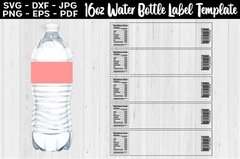16oz Water Bottle Label Template SVG Graphic By Aleksa Popovic