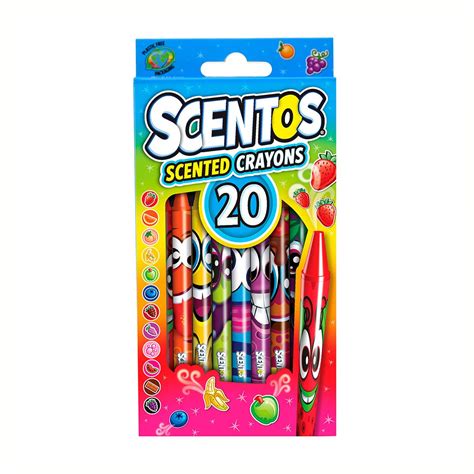 Набір ароматних воскових олівців Scentos Scented Crayons 20 кольорів