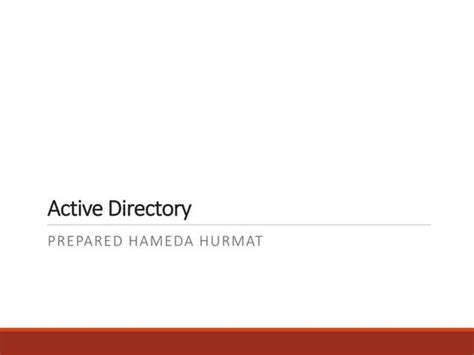 Active Directory Component Ppt