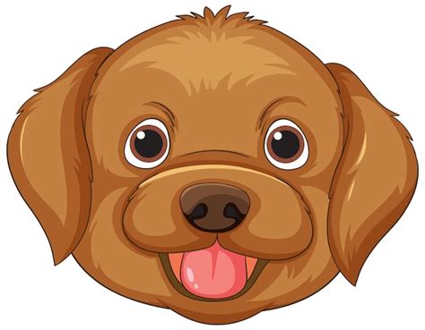 Le Visage De Chien De Dessin Animé Heureux Vecteur Gratuite