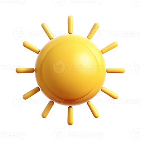 Rare Rustic Minimal Sun Icon Crisp Edges Flat Yellow Single Weight Stroke With Scalable