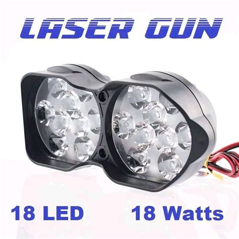 Jual Lampu LED Sorot Tembak Motor 18 Titik Mata Laser Gun Bar Cree