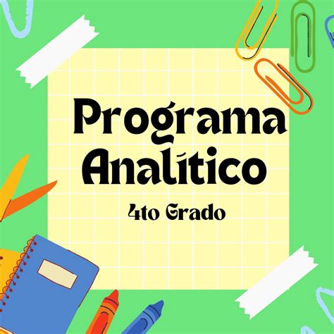 Programa Analítico 4to Grado