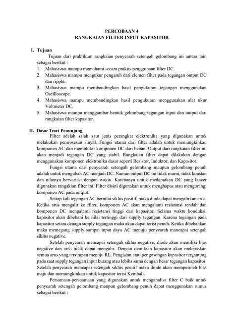 Solution Rangkaian Filter Input Kapasitor Politeknik Elektronika Negeri Surabaya Electronics