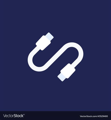 Usb Cable Icon Type C Connector Royalty Free Vector Image