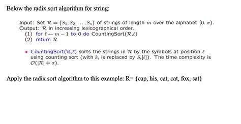 Solved Below The Radix Sort Algorithm For String Input Set