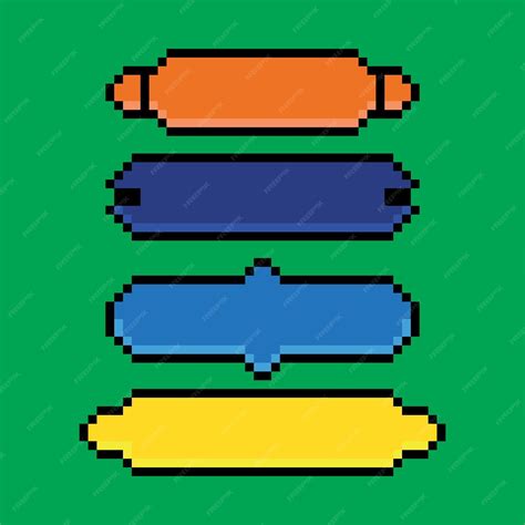 픽셀 아트 공백 버튼 세트 프리미엄 벡터