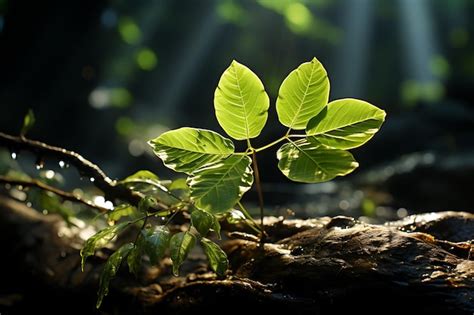 Premium Ai Image Young Plant Growing In Sunlight Ai Generated