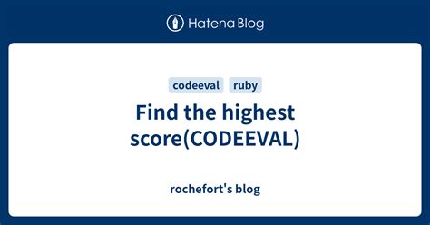 Find The Highest Score CODEEVAL Rochefort S Blog