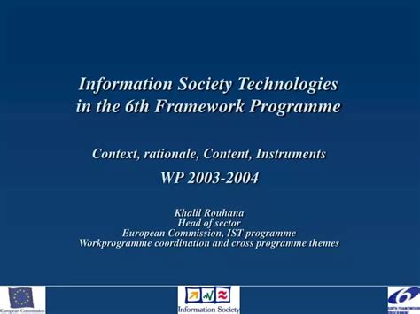 Ppt Information Society Technologies In The 6th Framework Programme