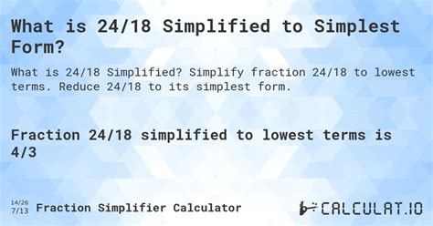 What Is 2418 Simplified To Simplest Form Calculatio