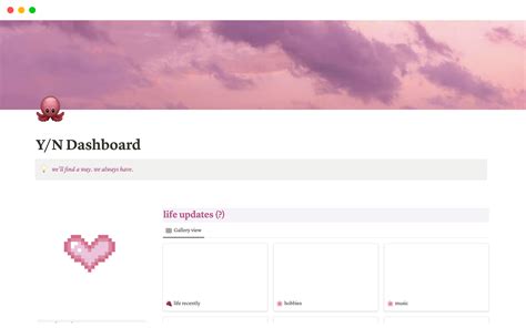pink and purple themed dashboard Template | Notion Marketplace