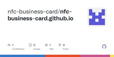 GitHub Nfc Business Card Nfc Business Card Github Io