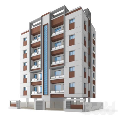 3d модели Здание Indian Appartment Residential Building Design Facade Architecture Design