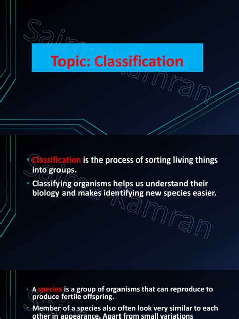 Topic Classification Pdf Species Taxonomy Biology