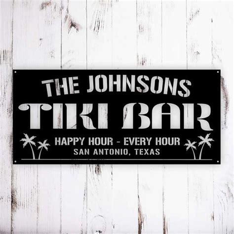 Personalized Tiki Bar Metal Sign Pool And Bar Sign Tiki Bar Sign Bar