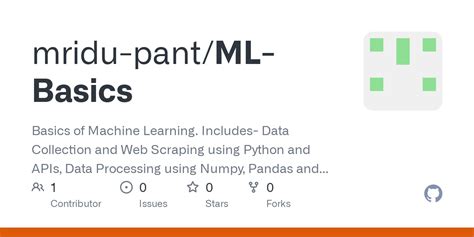 github mridu pant ml basics basics of machine learning includes