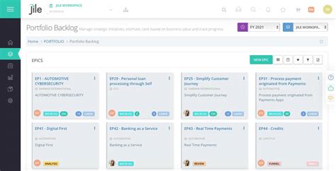 Agile Portfolio Management Software Dashboard Jile