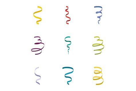 Curl Ribbon Icon Set Flat Style By Anatolir56 Thehungryjpeg