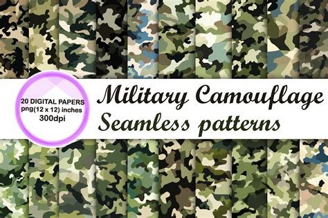 20 Military Camouflage Patterns Graphic Graphic By Wzsa Publishing
