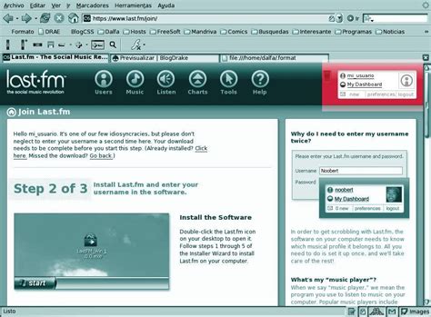 Manual LastFM Como Crear Un Usuario Instalacion Configuracion Del